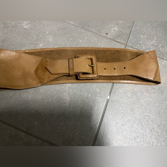 HOBO | Accessories | Tan Wide Leather Belt With Square Buckle | Poshmark